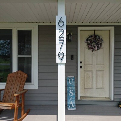 Farmhouse Shiplap House Numbers Address Sign Black House - Etsy