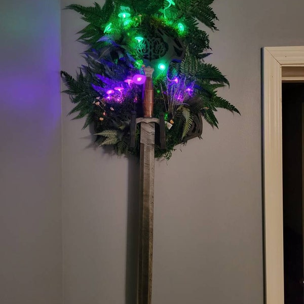 MJÖLNIR DRAGON Wooden Wall Mount for Hand and a Half Sword, LARP ...