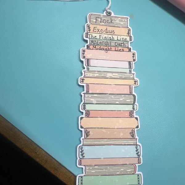 Bookmark Book Tracker, Book Stack, Double Sided, High Quality, Thick ...