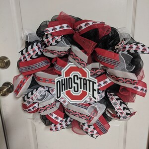 Ohio State Wreath, Ohio State Deco Mesh Wreath, Ohio State Ribbon, Ohio ...
