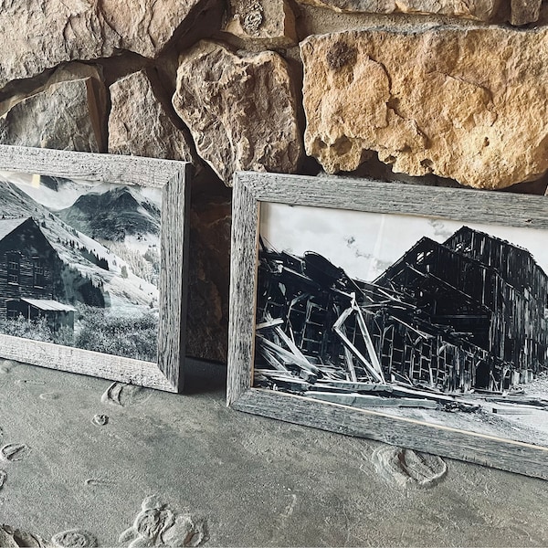 Barnwood Picture Frame - Homestead Narrow 1.5 Inch Flat Rustic ...