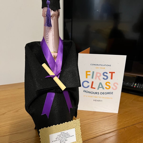 Graduation Bottle Cover Set. Grad Gift for Him / Grad Gift for Her ...