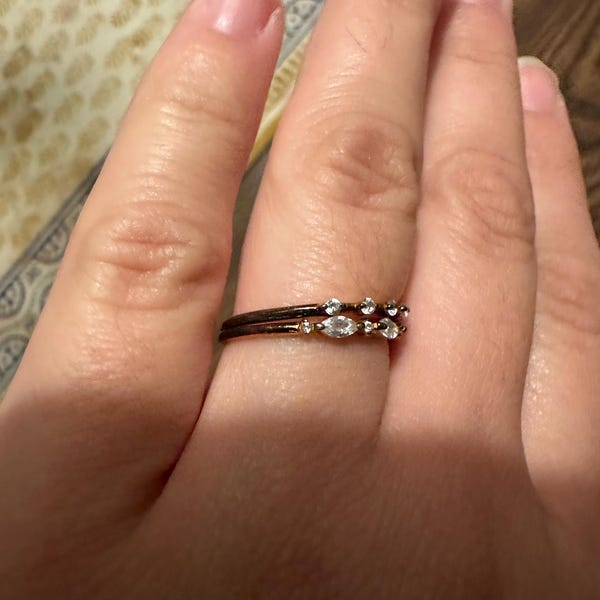 Diamond Stacking Ring Set by Caitlyn Minimalist Set of 3 Dainty ...