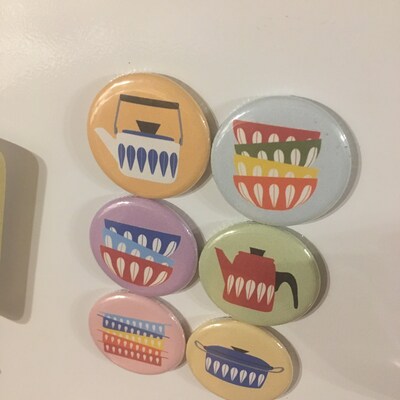 Retro Kitchen Magnets, Button Magnets, Fridge Magnets, Kitchen Magnets ...