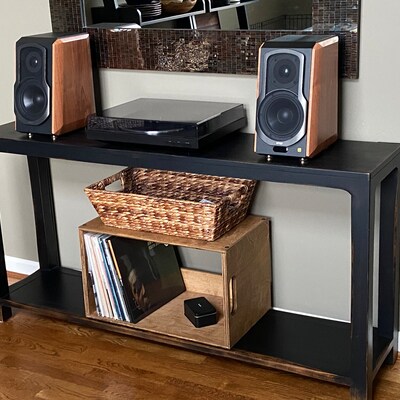 45 RPM 21 1/2 Deep Vinyl Record Storage and Display Crate Natural ...