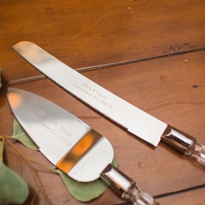 Cake Cutter Wedding Engraved Cake Server Knife Set Custom Cake - Etsy