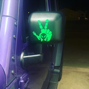 Alien Hand Wave Peace for Jeep Side Mirrors Wave Decal Set of 2 Hand ...