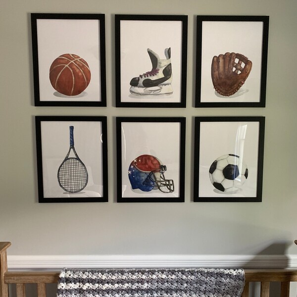 Sports Watercolor Art Prints: Boys Room Decor (digital Download) - Etsy
