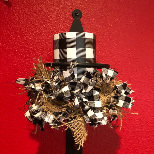 Buffalo Check and Burlap Accents Candle Ring - Etsy