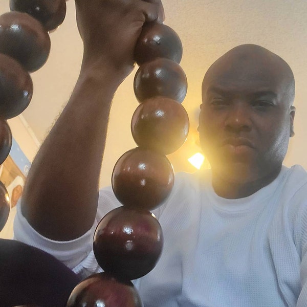 EXTREMELY LARGE Ogun Warrior Necklace/extra Large Wooden Bead Necklace ...