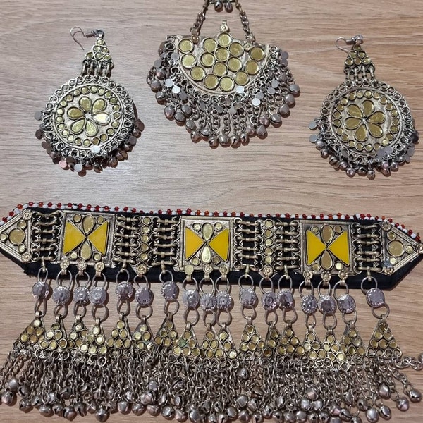 Afghan Full Jewellery Set, Afghani Jewelry Set Afghan Choker Necklace ...