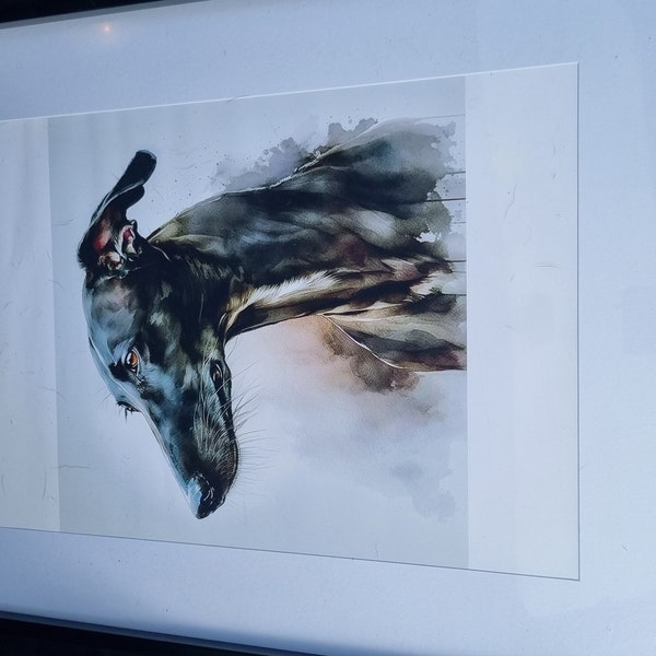 Majestic." Print Watercolour.greyhound Art,greyhound Print,greyhound ...