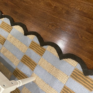 Cotton Wool Blue and White Handmade Rug, Handwoven Modern Flatweave ...