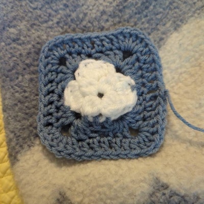 Digital Pattern Cloud Granny Square, Crochet Clouds, Sky Blue Cloud ...