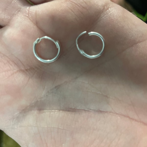 UNISEX Sterling Silver Hoop Earrings, 925 Solid Silver Creole Hoops ...