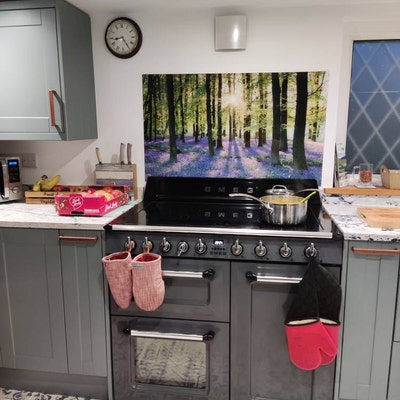 Clear Kitchen Glass Splashback Toughened and Heat Resistant Cooker ...