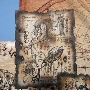 Cthulhu NECROMANCER Necronomicon Scrolls Occult Zombie Horror - Etsy