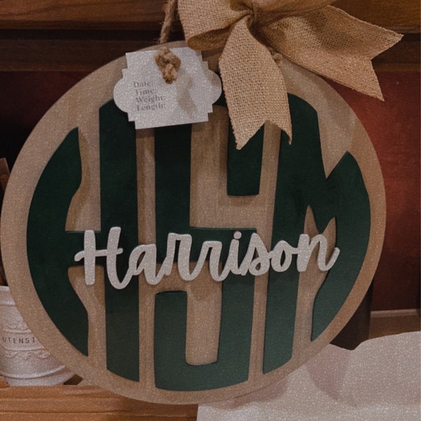 Hospital Birth Stat Sign | Hospital Door Hanger | Newborn Door Hanger ...