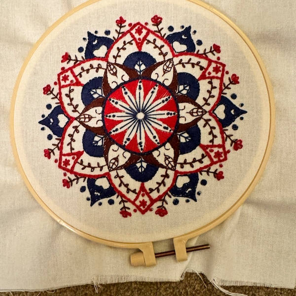 Mandala Simple Embroidery Kit Beginner-mandala Flower Embroidery ...