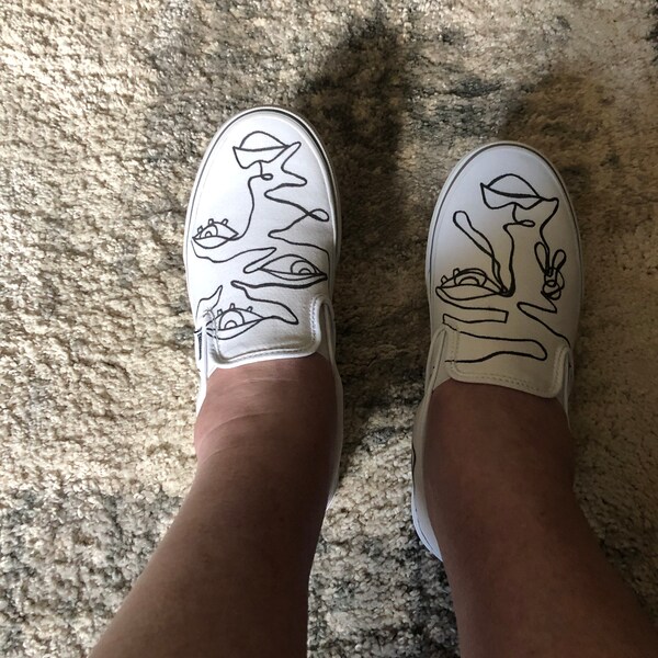 Custom Vans Made to Order Hand Painted Vans Abstract Gift Unique Gift ...