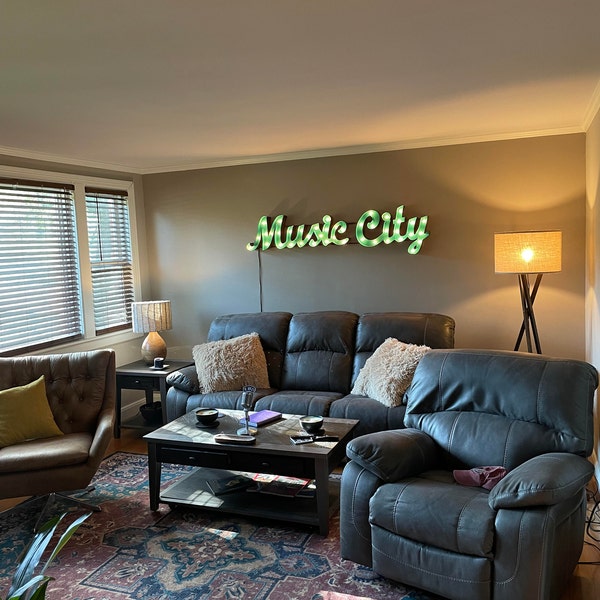 Music City Sign | Music City Marquee Sign | Home | Gift | Lighted Music ...