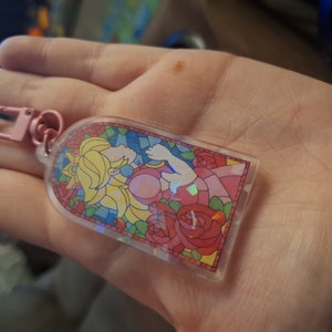 Princess Peach Stained Glass Window Holographic Sticker - Etsy