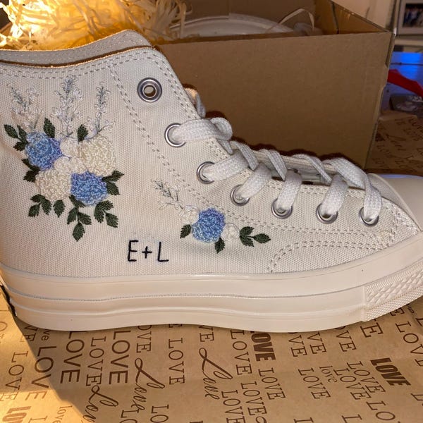 Embroidered Converse/ Flower Converse/ Converse Low Tops Flower ...