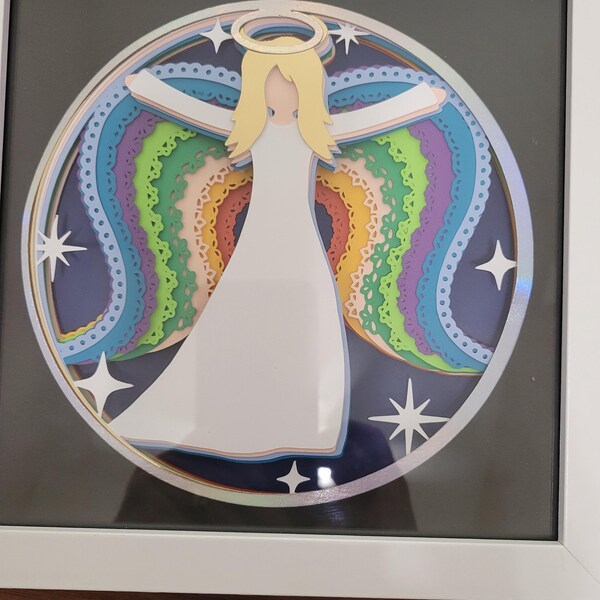 Angel Shadow Box Svg, Angel Shadow Box, Angel Svg, 3d Angel Svg, 3d Svg ...