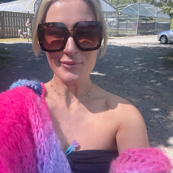 100% Handmade Cardigan Women Mohair Knit Handmade .vest Handmade by ...