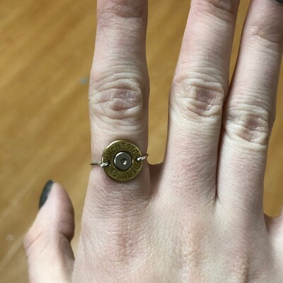 Bullet Ring, Sterling Silver Wire Bullet Ring, Sterling Band & Brass ...
