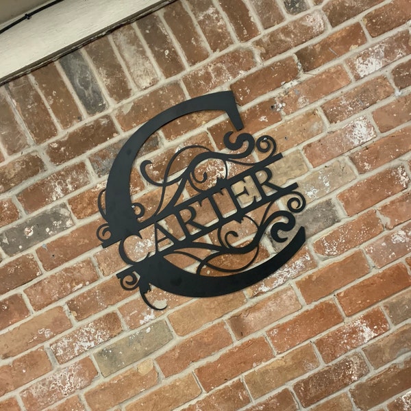 Personalized Name Door Sign, Metal Monogram Plaque, Metal Wall Art ...