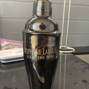 Cocktail Shaker Engraved, 16oz Stainless Steel Gunmetal Cocktail Shaker ...
