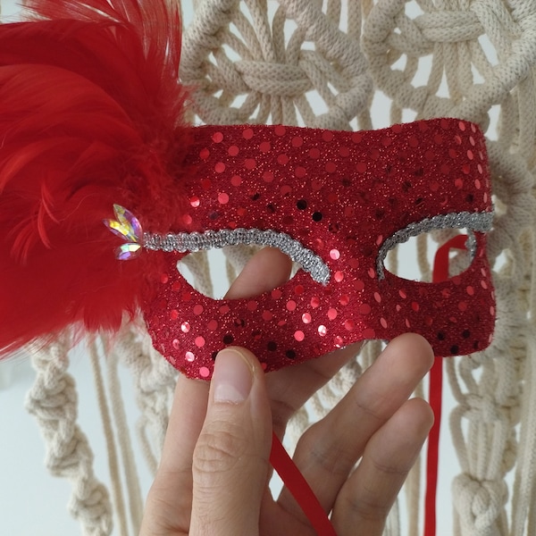 Designer Maroon Velvet Masquerade Mask. Fancy Dress Mask Ideal for ...