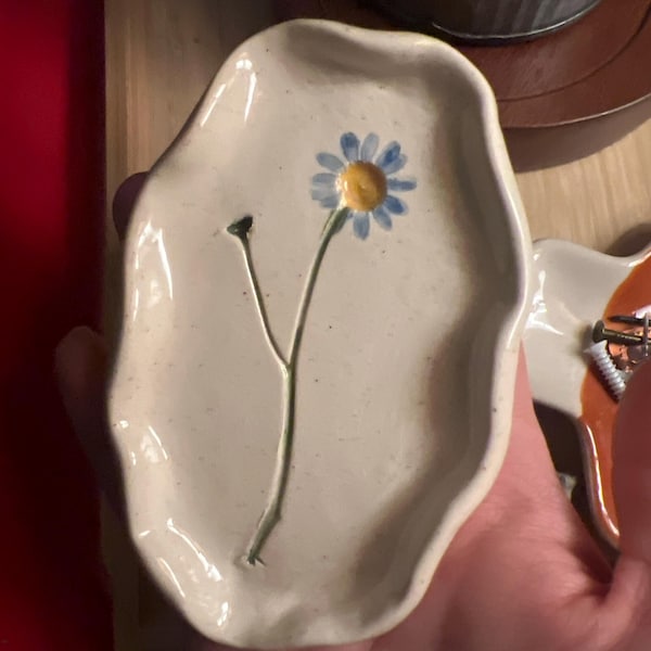 Waffle / Handcrafted Trinket Tray / Ceramic Drop Dish / Hand Shaped ...