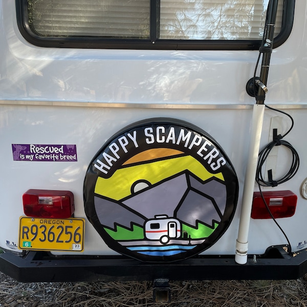 Scamp Thicklines Art Custom Tire Cover 13ft Desert Series - Etsy