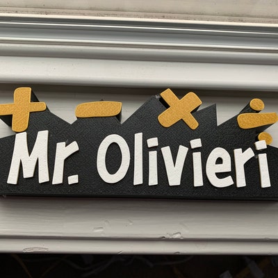 Math Operations Name Sign 3D Printed Name Plate Math Teacher Gift Math ...