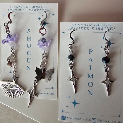 Aether Traveler Earrings Genshin Impact Inspired Jewelry Videogame ...