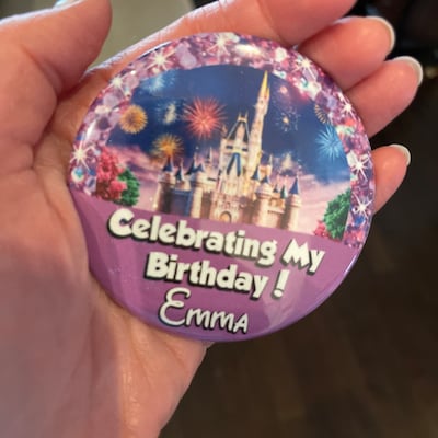 Disney World Castle Button-disney Birthday Buttons-disney - Etsy