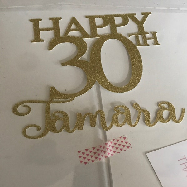 30th Birthday Cake Topper 30th Birthday Decor 30 Cake Topper Happy 30th ...