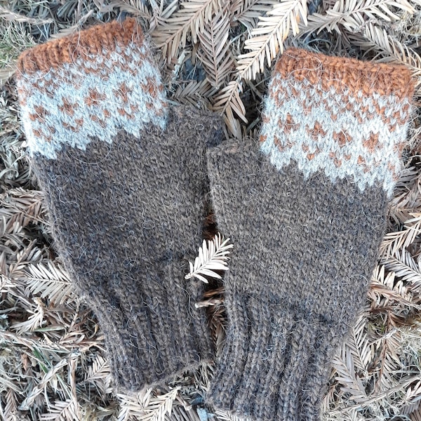 PDF PATTERN - Wood Folk Fingerless Mittens S / L Sizes - Etsy