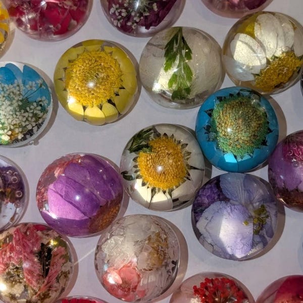 Wildflower Resin Magnets (set of 6) - Etsy