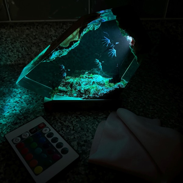 Orca Shark and Couple Diver Resin Night Lights Whale Shark and Humpback ...