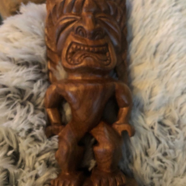 9” Kane Tiki , God of Creation, Hawaiian Tiki God Woodcarving, Tiki ...