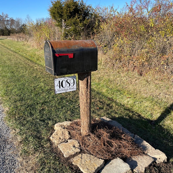 Rustic Address Sign, House Numbers, Mail Box Plaque , Shabby Farmhouse ...