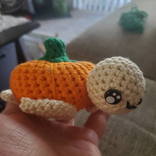 Pumpkin Turtle Crochet Pattern PDF, Sea Turtle Amigurumi Animal ...