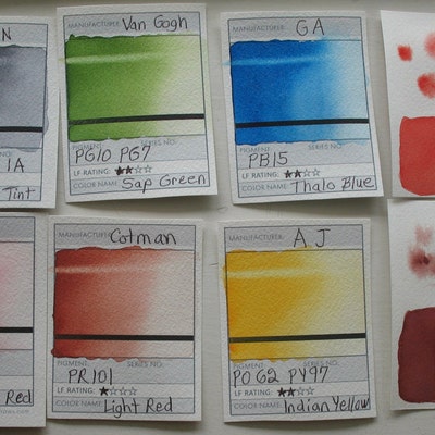 WATERCOLOR SWATCHING Mix Chart: Paintable Color Mixing Worksheet Learn ...