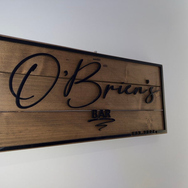 Personalized Bar Sign Wooden Sign Gift Custom Wood Sign Personalized ...