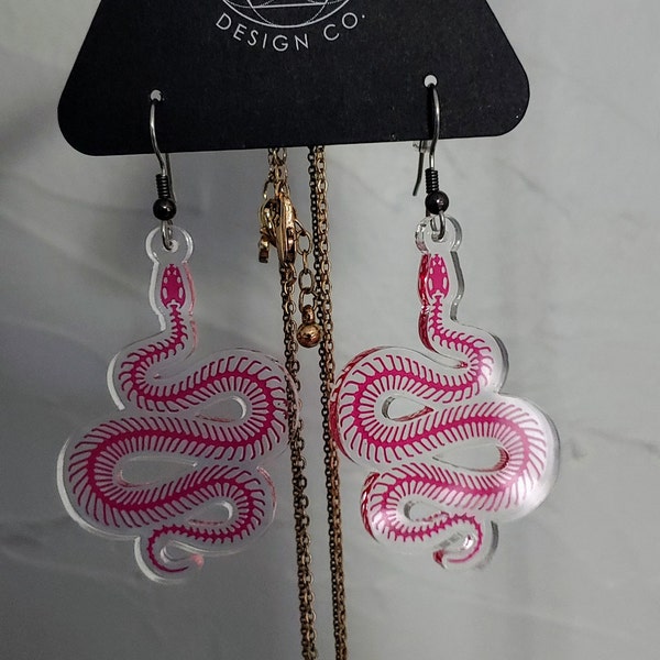 Diaphonized Snake Clear Acrylic Earrings / Wet Specimen Taxidermy ...