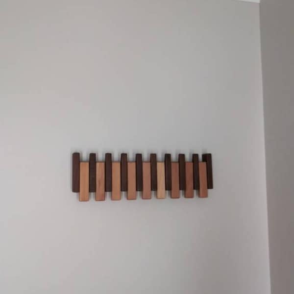 Solid Wood Piano Coat Rack, Wall Mounted Handmade Coat Hat Hanger ...