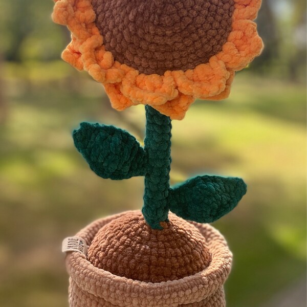 Crochet Sunflower in a Pot PATTERN | Amigurumi | Crochet Pattern for a ...